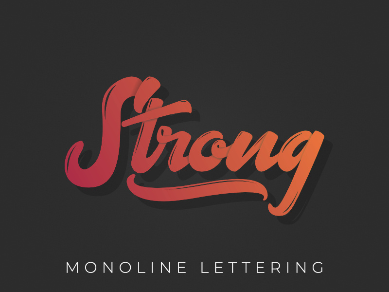 Strong Lettering by Ayan Zhan on Dribbble