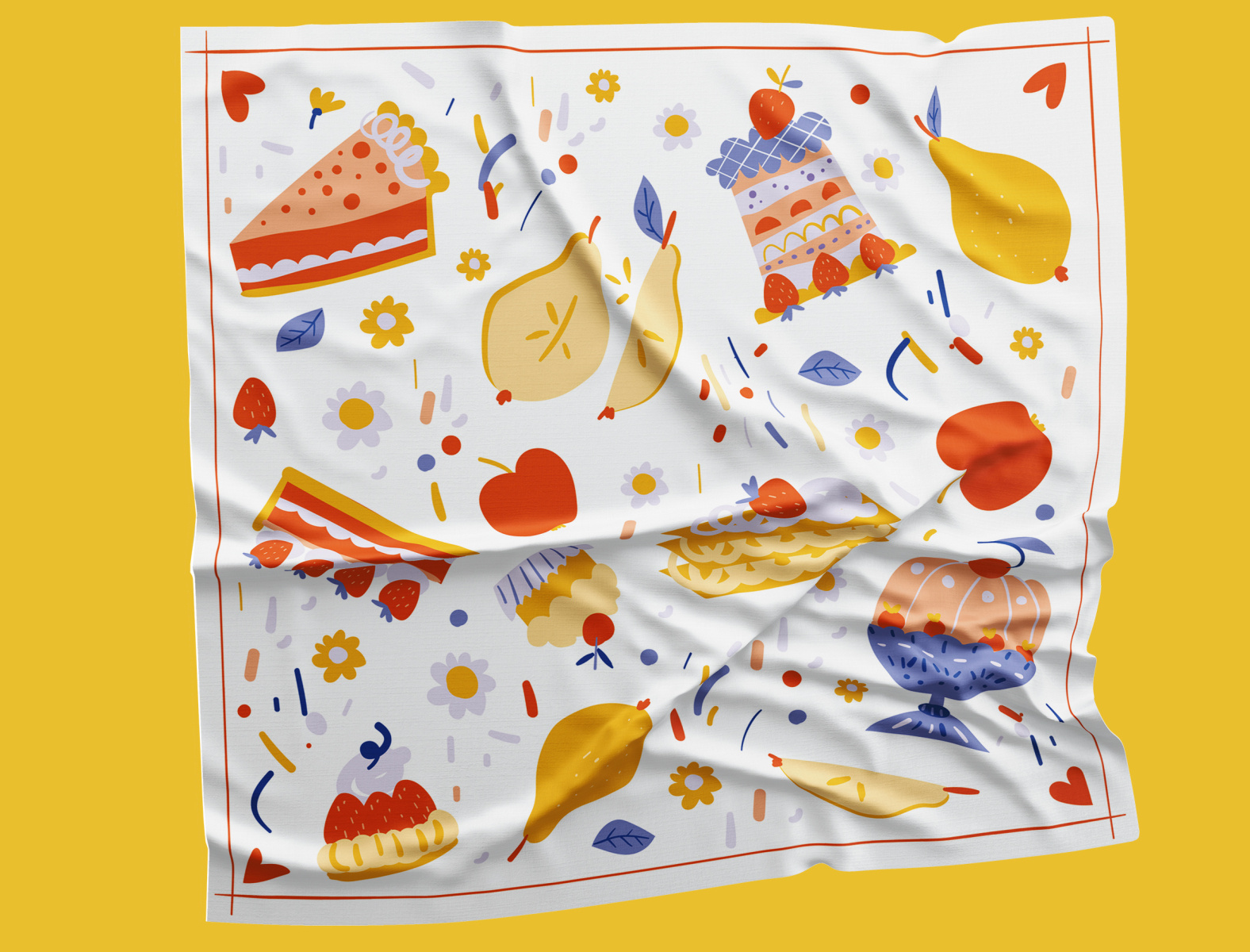 Scarf 'Cakes' by Anna Philippova on Dribbble