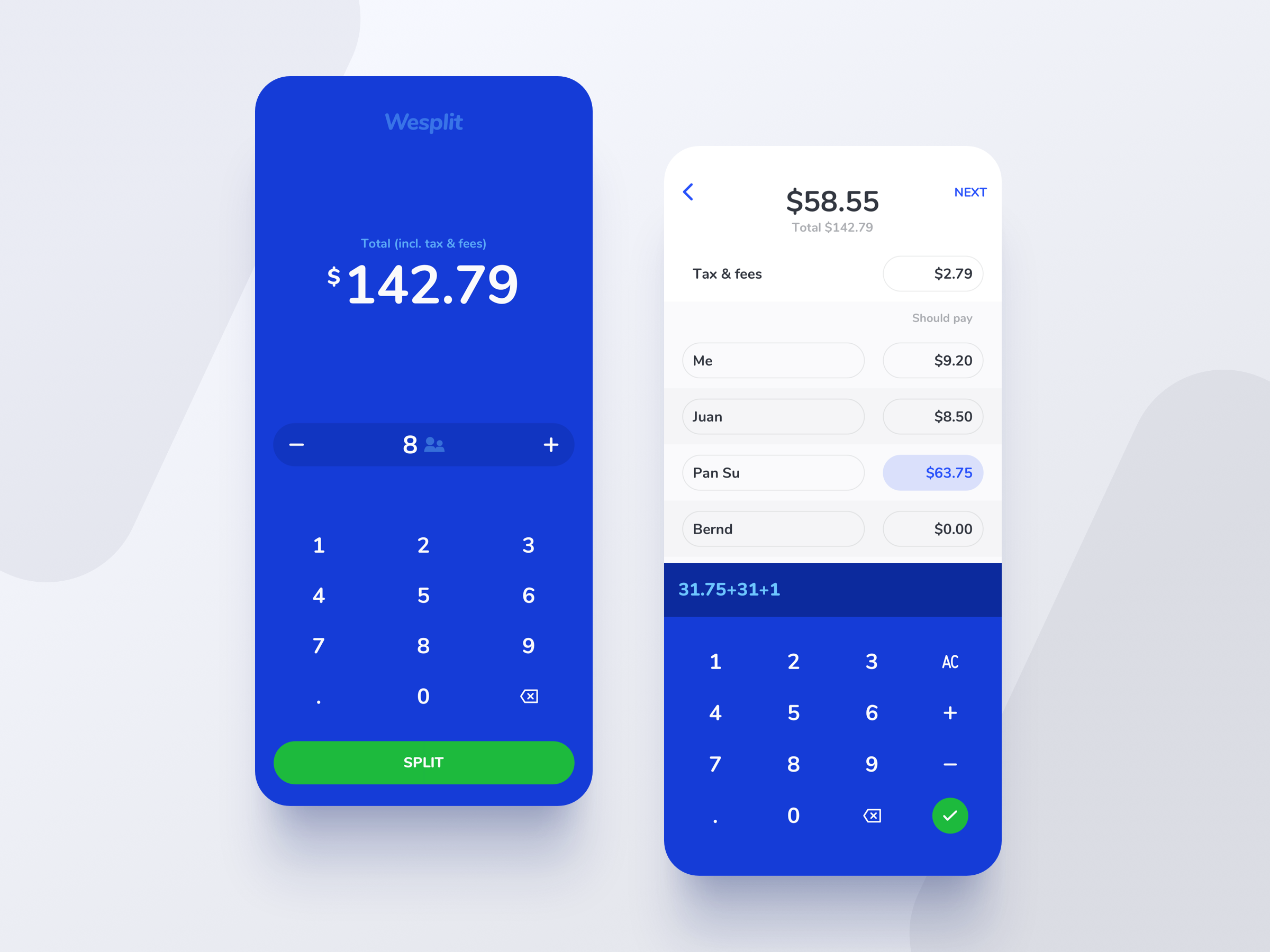 Bill Splitting App Ui by Kai Lin on Dribbble
