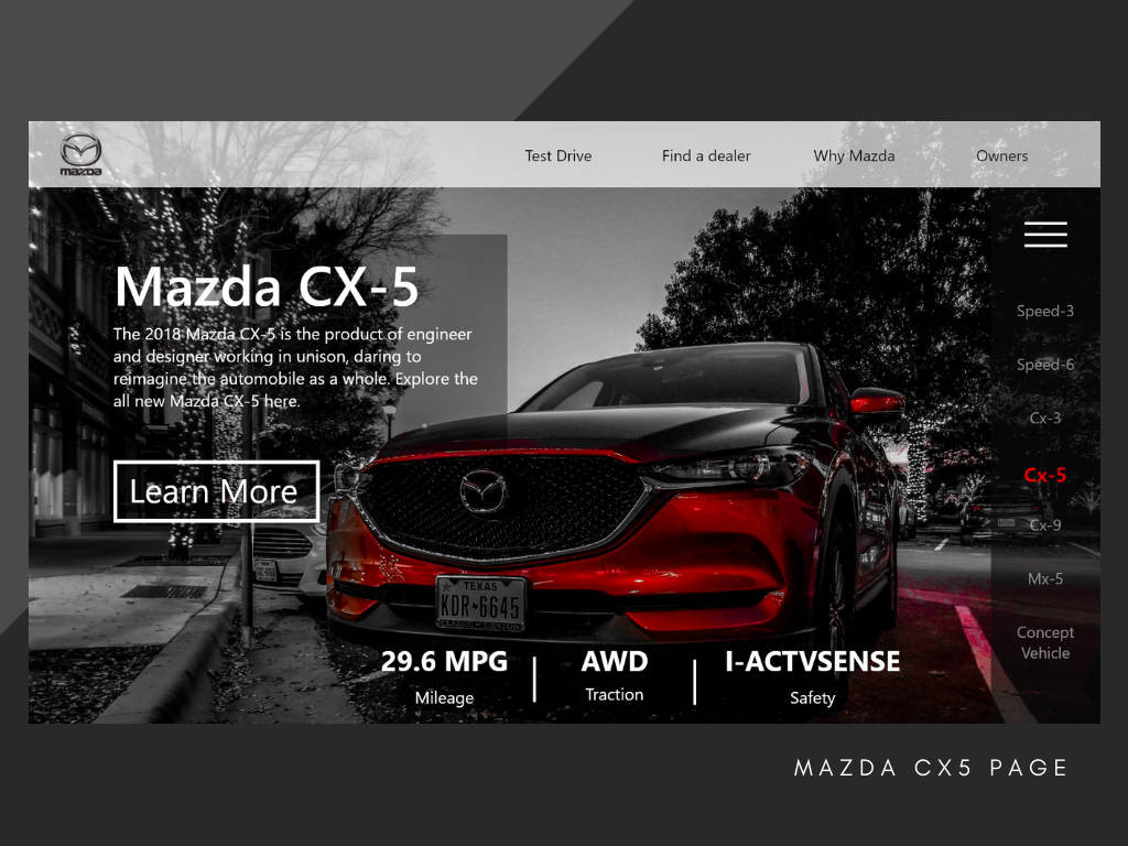Mazda Redesigned Page by Ray Breton on Dribbble