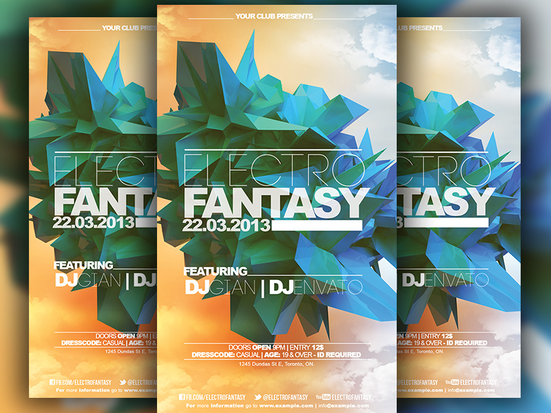 Electro Fantasy Flyer by Gian Di Serafino on Dribbble