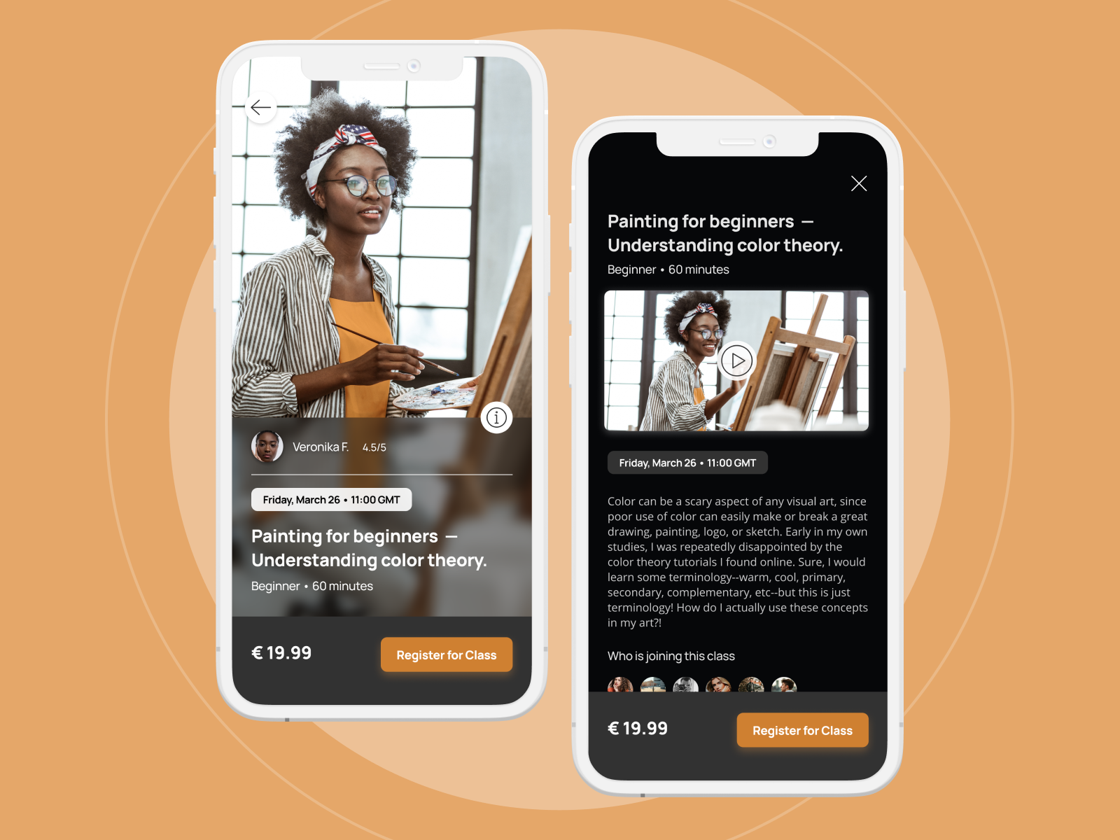 Masterclass app by Amanda Ozga on Dribbble