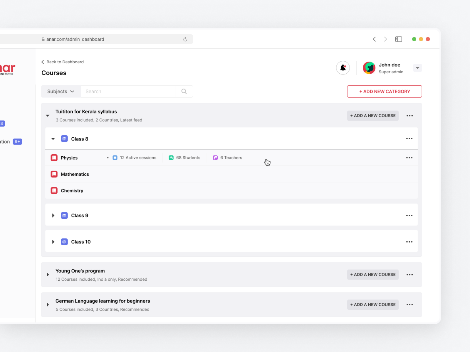 Anar admin dashboard by Sufiyan on Dribbble
