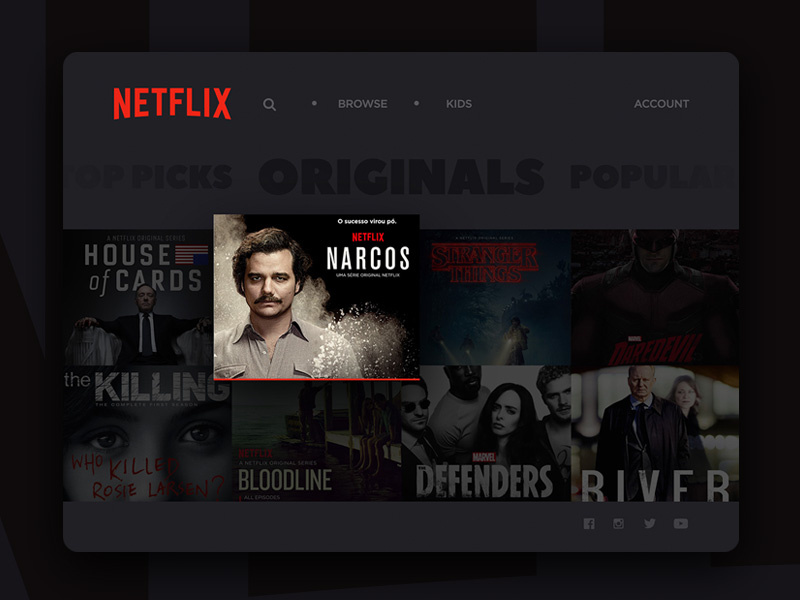 Daily UI challenge #04 — Netflix home page by Jithesh Lakshman on Dribbble