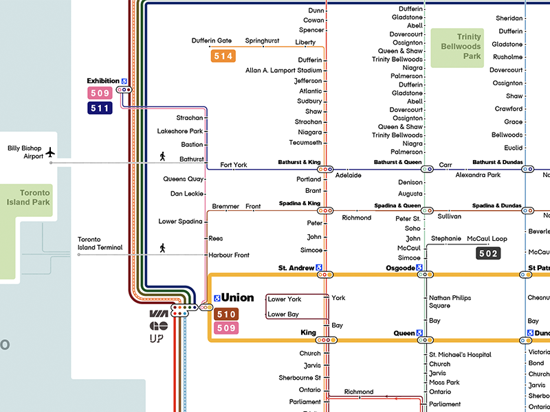 Toronto transit map by Eduardo Mujica on Dribbble