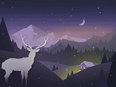 Snowy Night by M-backy on Dribbble