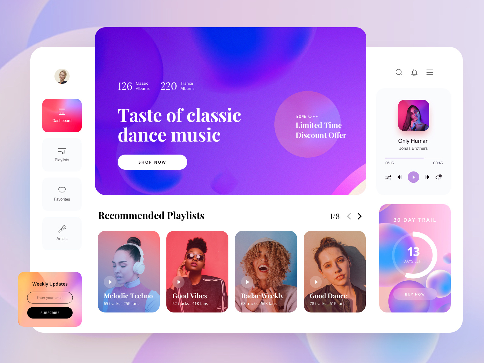 Music Player Web Application by Ahmed Manna for UnoPie Design on Dribbble