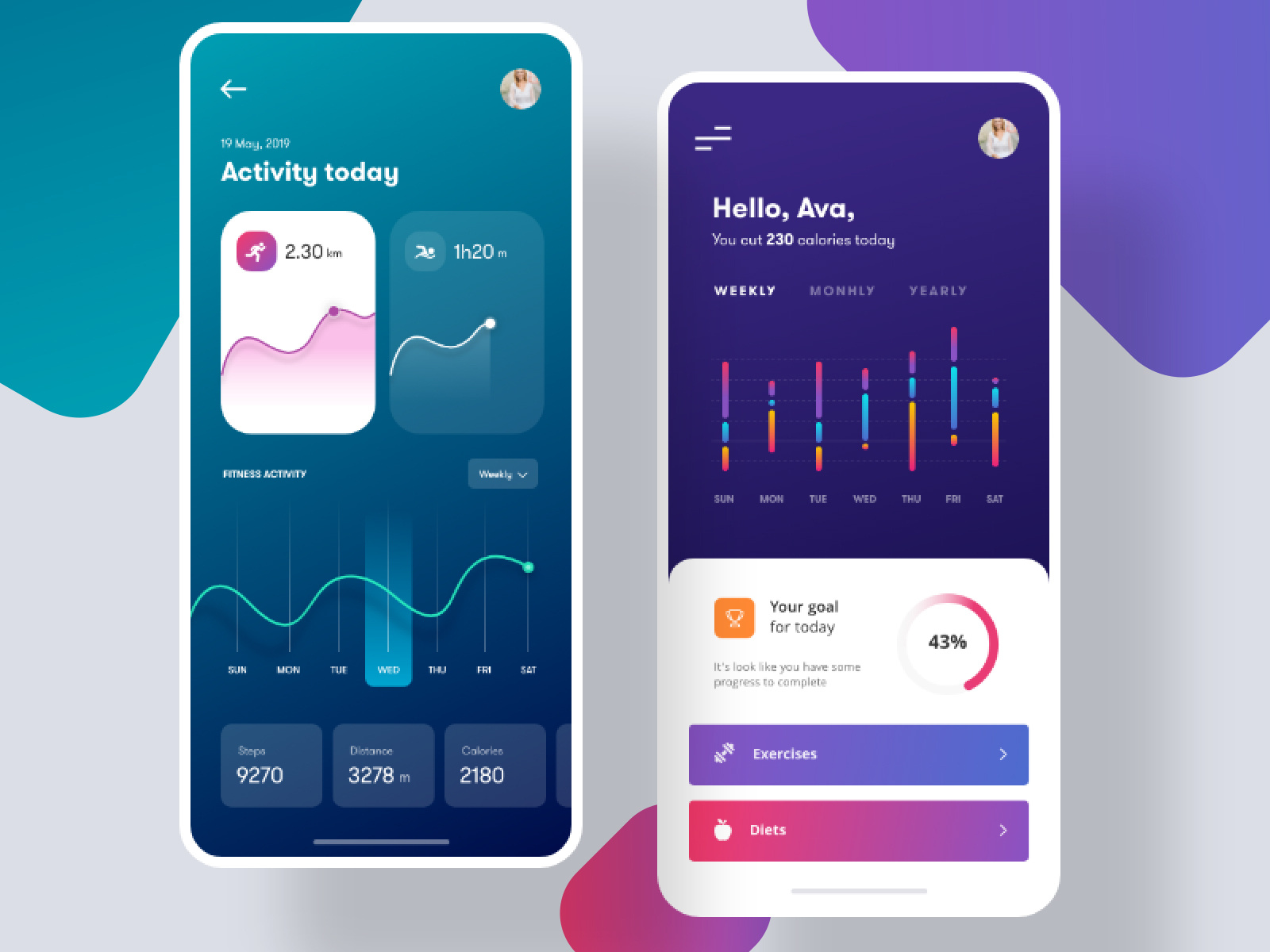 Fitness Tracker App UI by Ahmed Manna for UnoPie Design on Dribbble