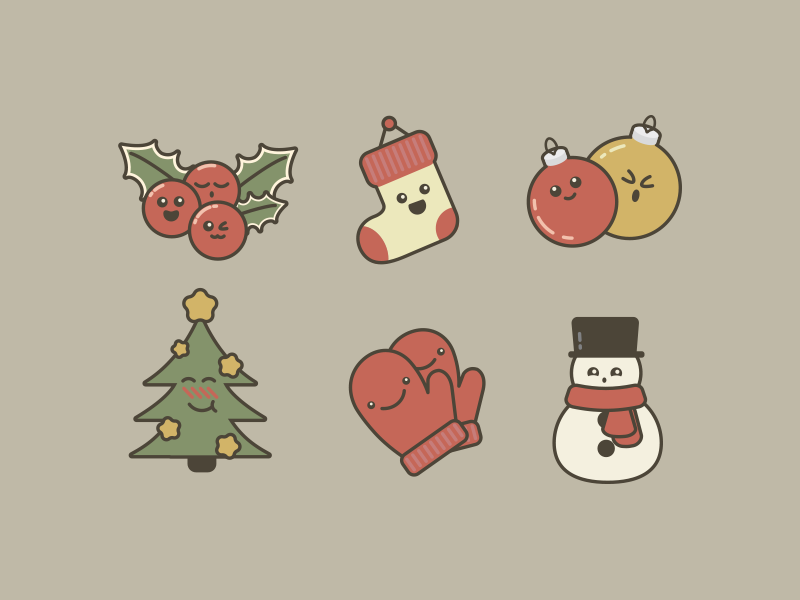 Funny Christmas icons by aramisdream on Dribbble