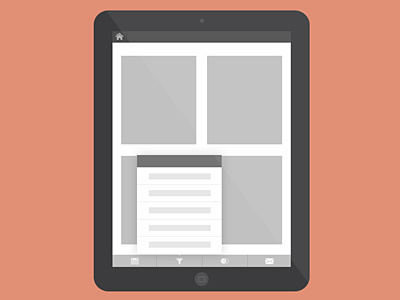Tablet wireframe by Lisa Pettersson on Dribbble