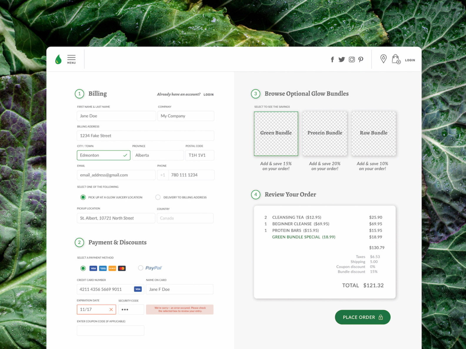 Glow Checkout UI Design by Katya Worbets on Dribbble