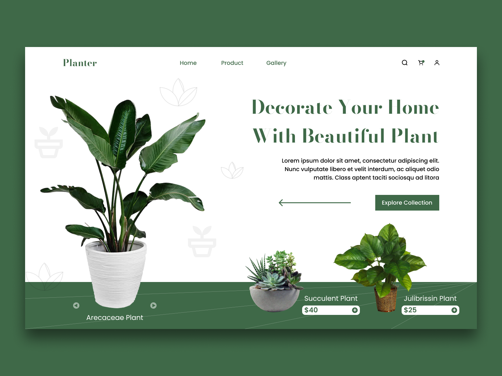 Plant Web Header by SowRen DebbaRman on Dribbble