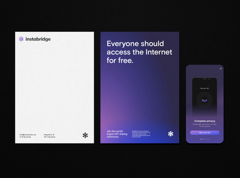 Instabridge branding by Johannes Persson for Most Studios on Dribbble