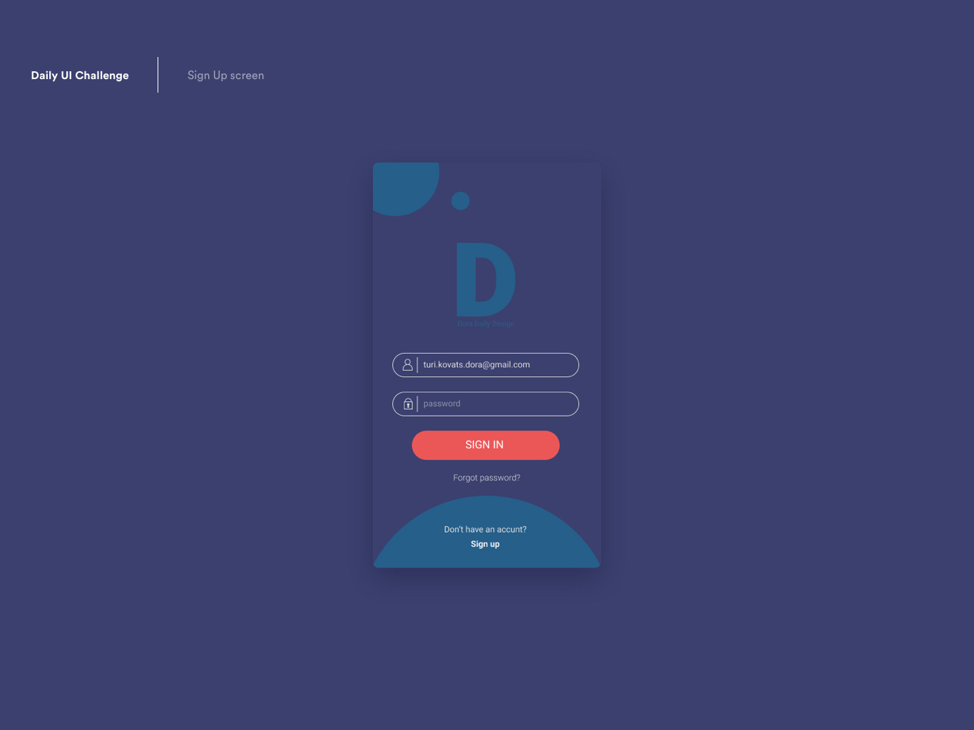 Daily Ui 002 - Login screen by Dóra Turi-Kováts on Dribbble