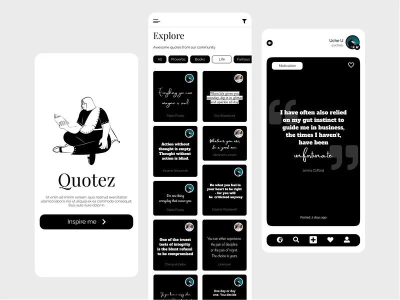 Quotes App designs, themes, templates and downloadable graphic elements ...
