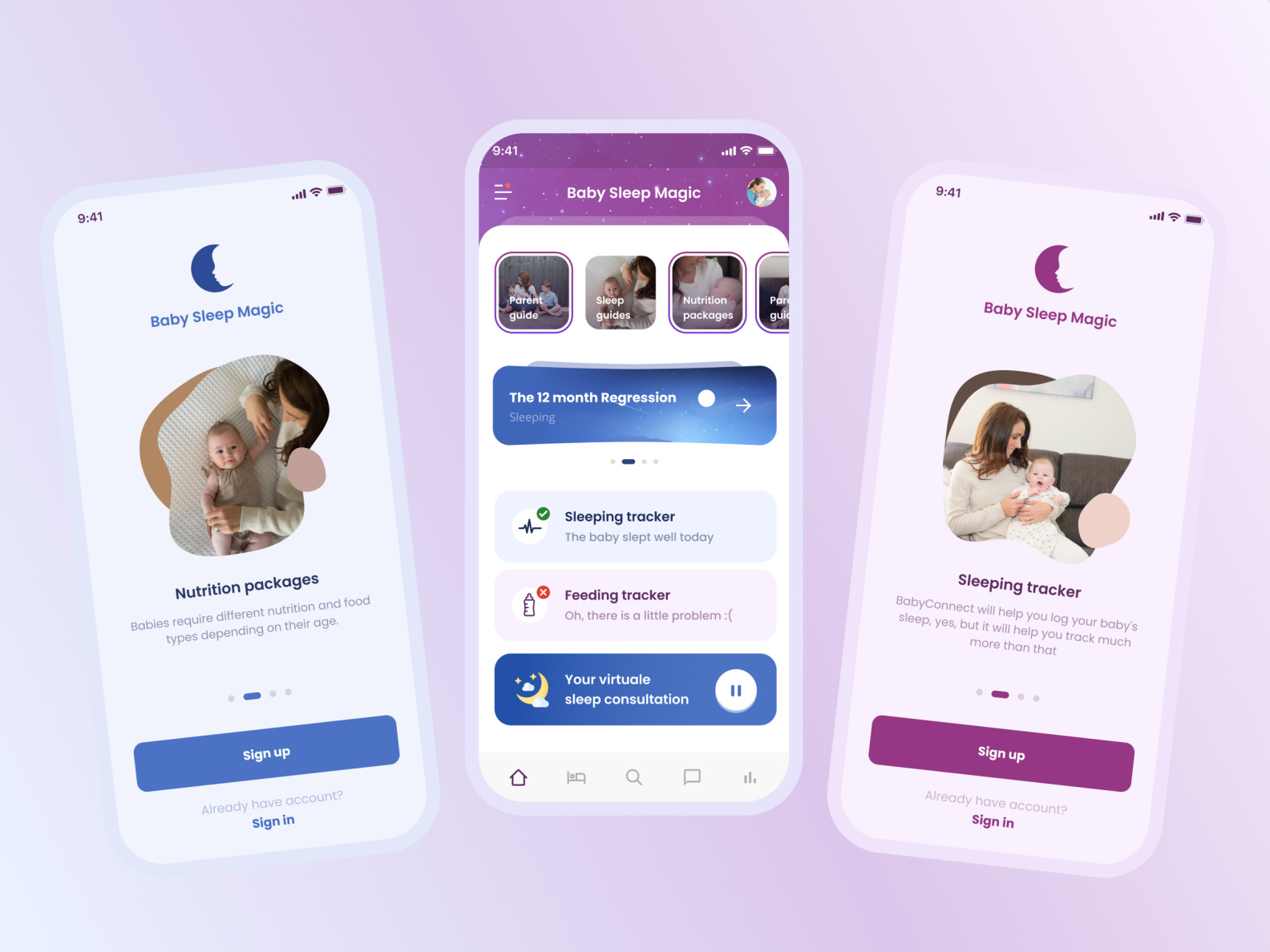 Baby Sleep App by Sergei Grid on Dribbble