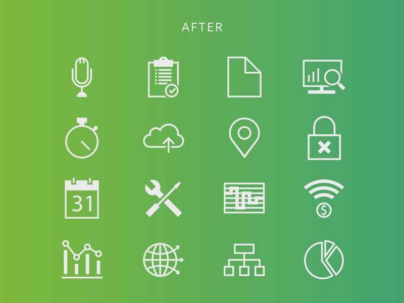 Before & After Icon Redesign by James Rammelsberg on Dribbble