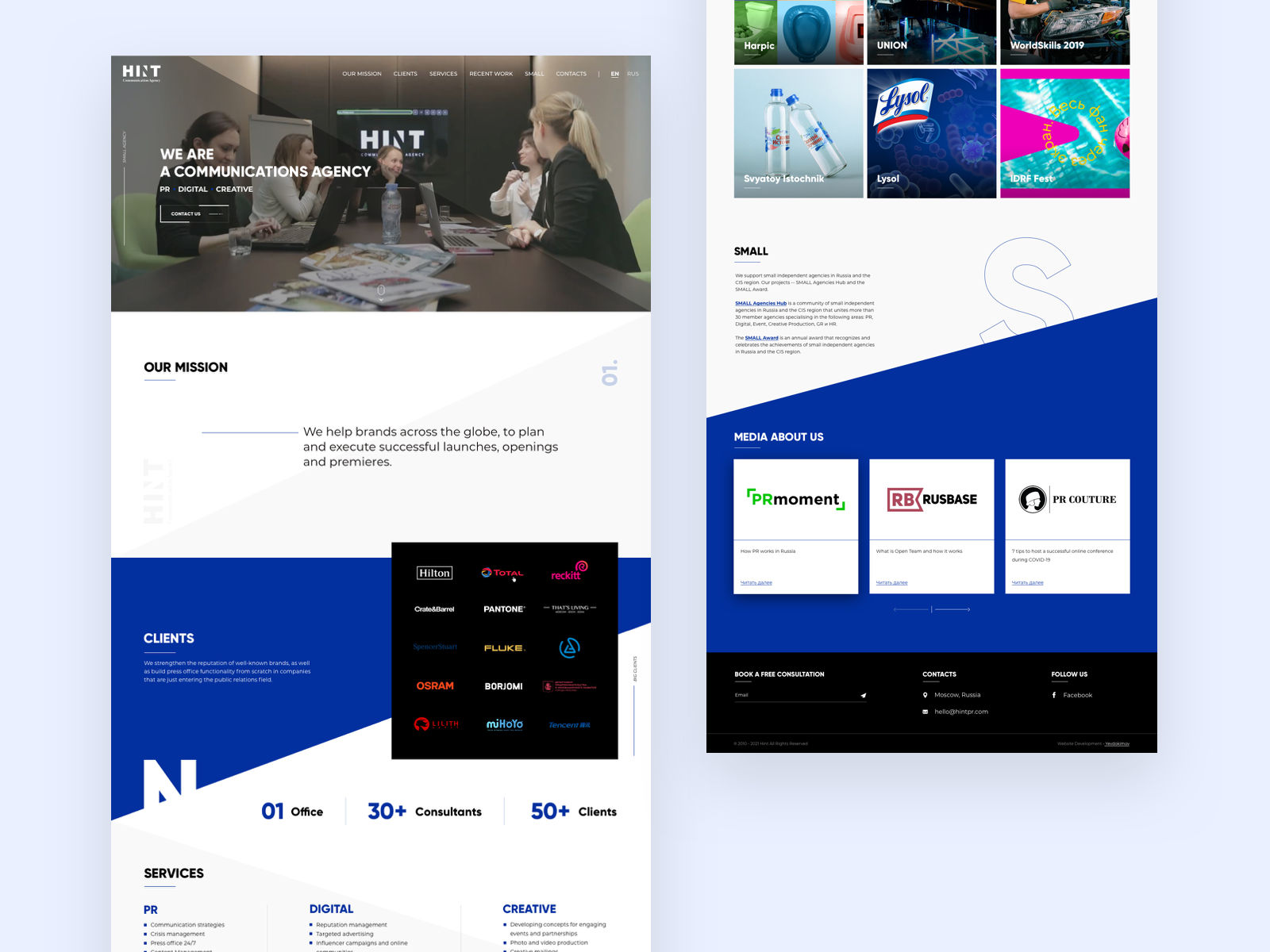 Hint - Landing Page for Communications Agency by Kirill Yevdokimov on ...