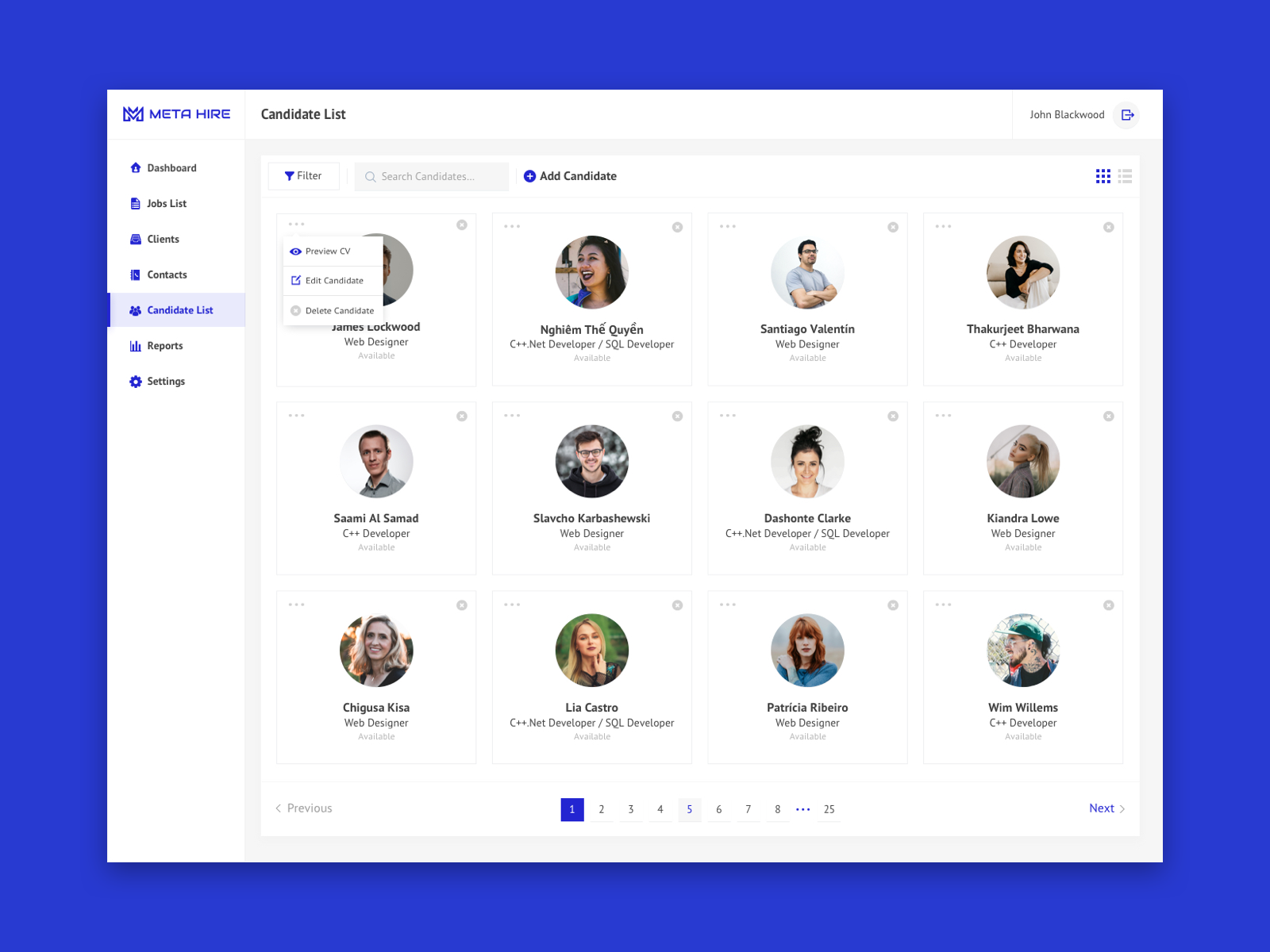 Meta Hire - Candidate Card Options by Kirill Yevdokimov on Dribbble