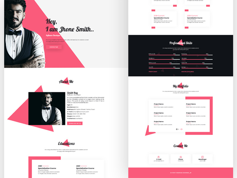 Cv Resume Template by Md Zillur Rahman on Dribbble