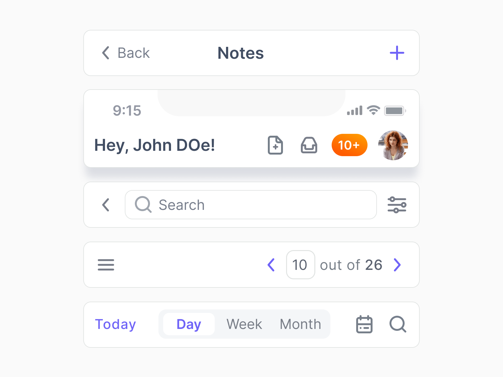 IOS headers by Ganesha on Dribbble