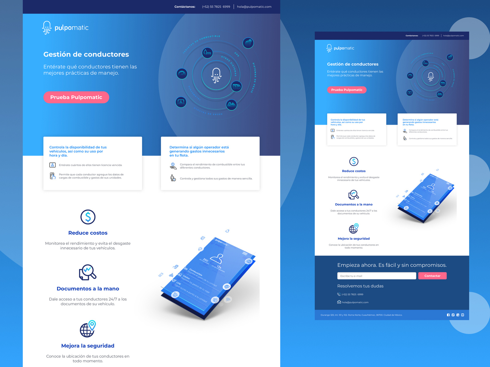 Landing page example by Larissa Avila on Dribbble