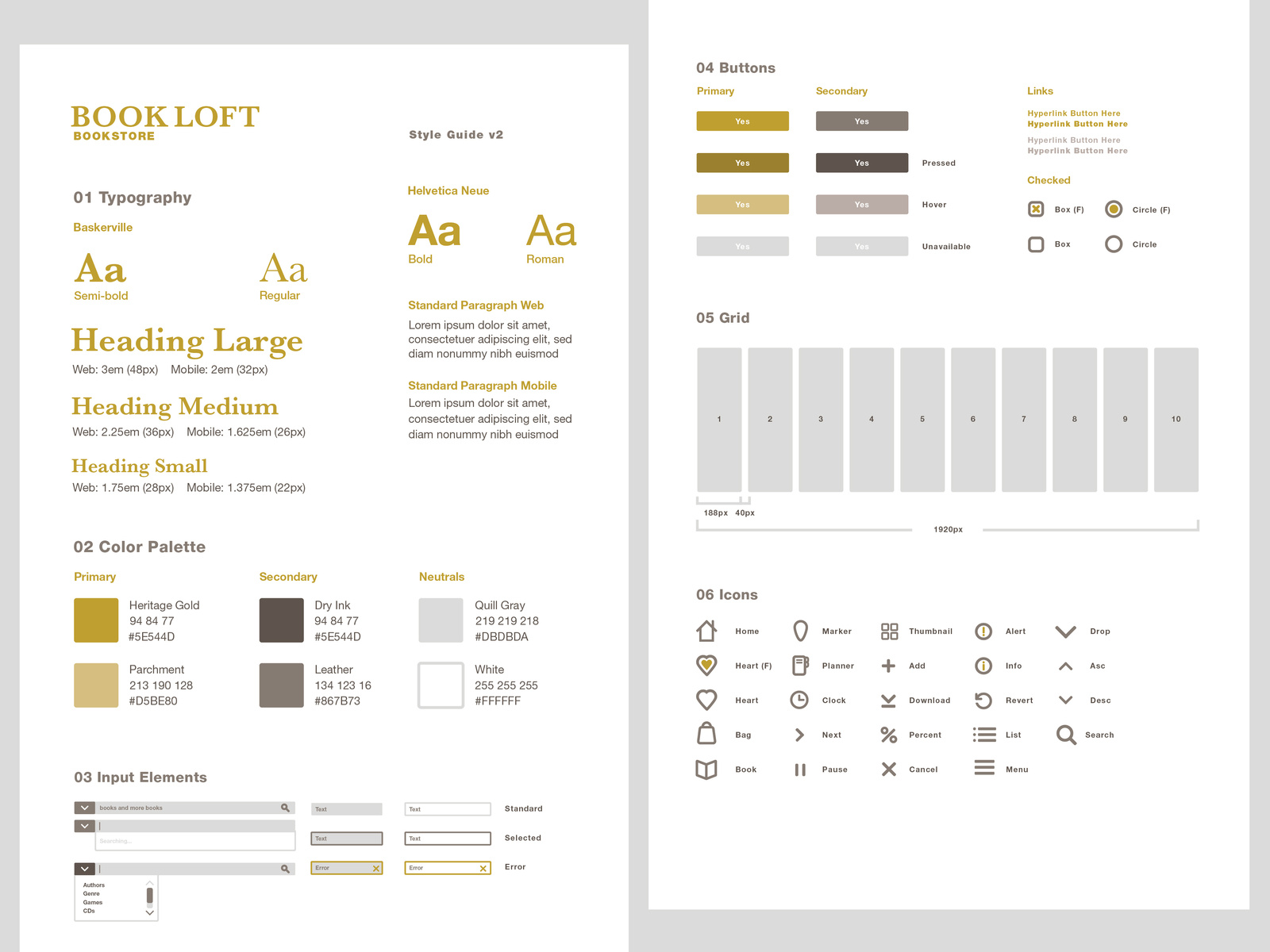 Bookloft Style Guide by Tim W. Swanson on Dribbble