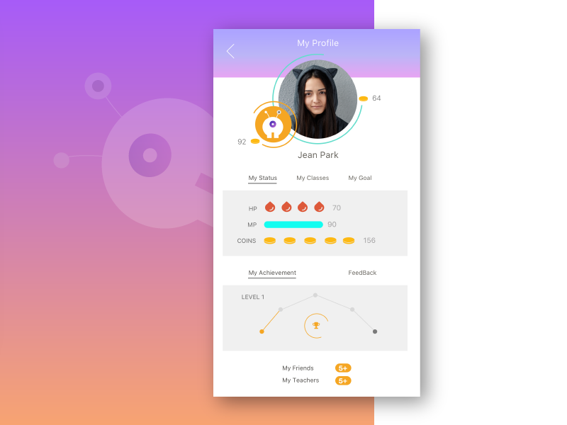Daily UI #006 - User Profile: ELEARN by Hummingbirdsday on Dribbble