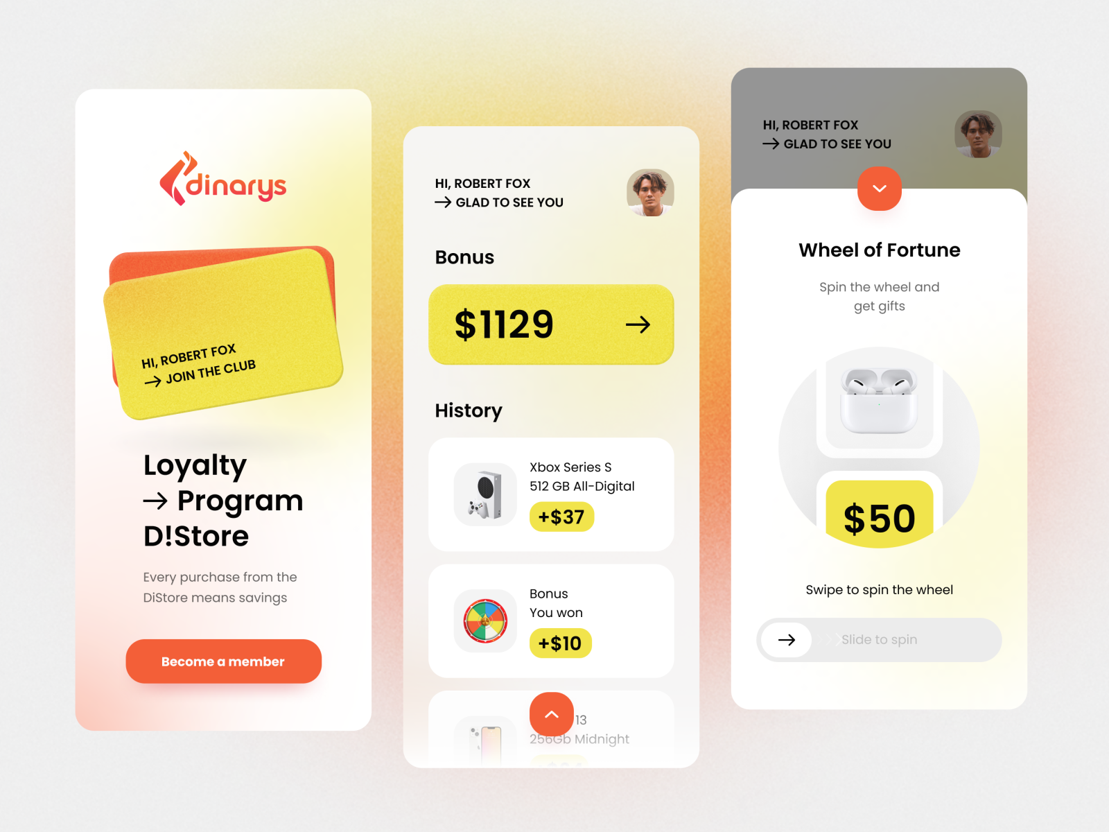 Loyalty Program App by Igor for Dinarys on Dribbble