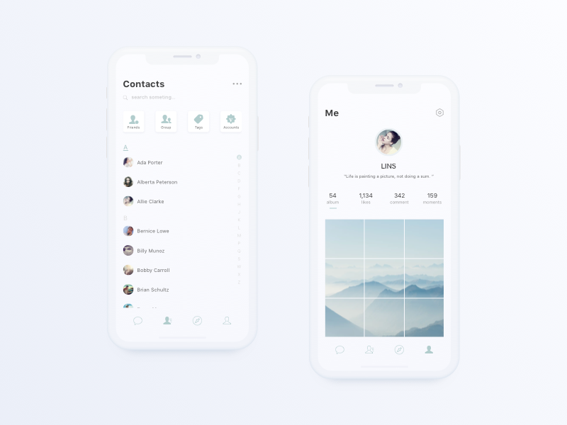 Contacts&Me by Lins on Dribbble