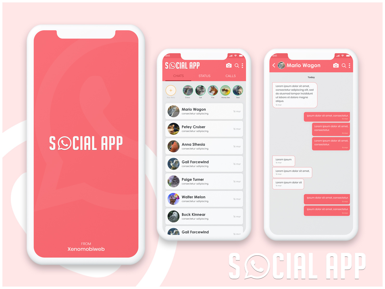 social chat app mockup by Jayesh Jansari on Dribbble