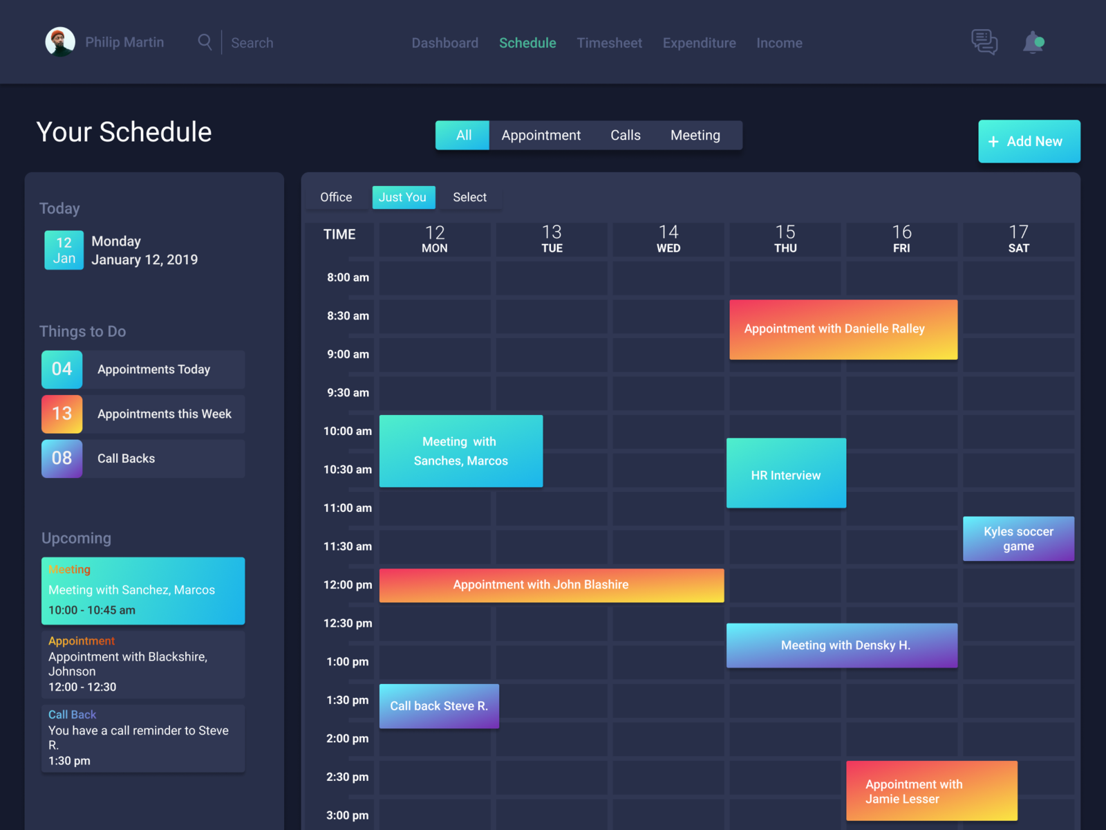 Schedule Assistant by Christian Cleveland on Dribbble