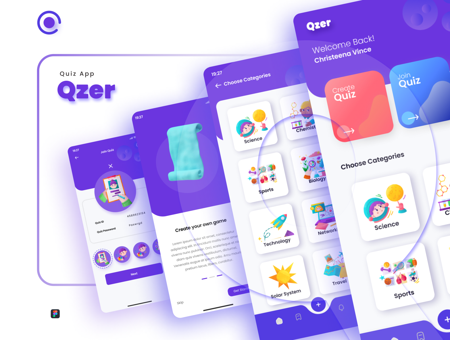 Quiz App UI by Christeena Vincent [Kichu] on Dribbble