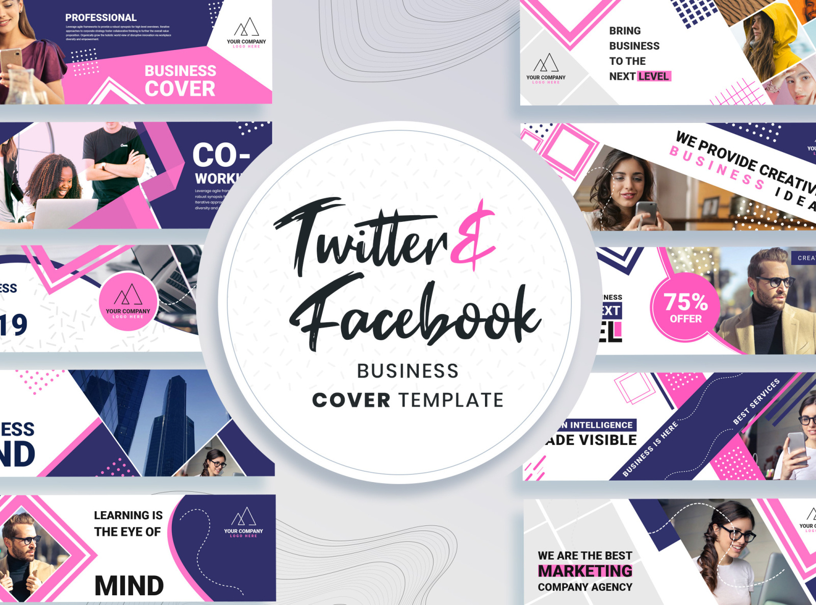 Facebook & Twitter Cover Templates by VictorThemes on Dribbble
