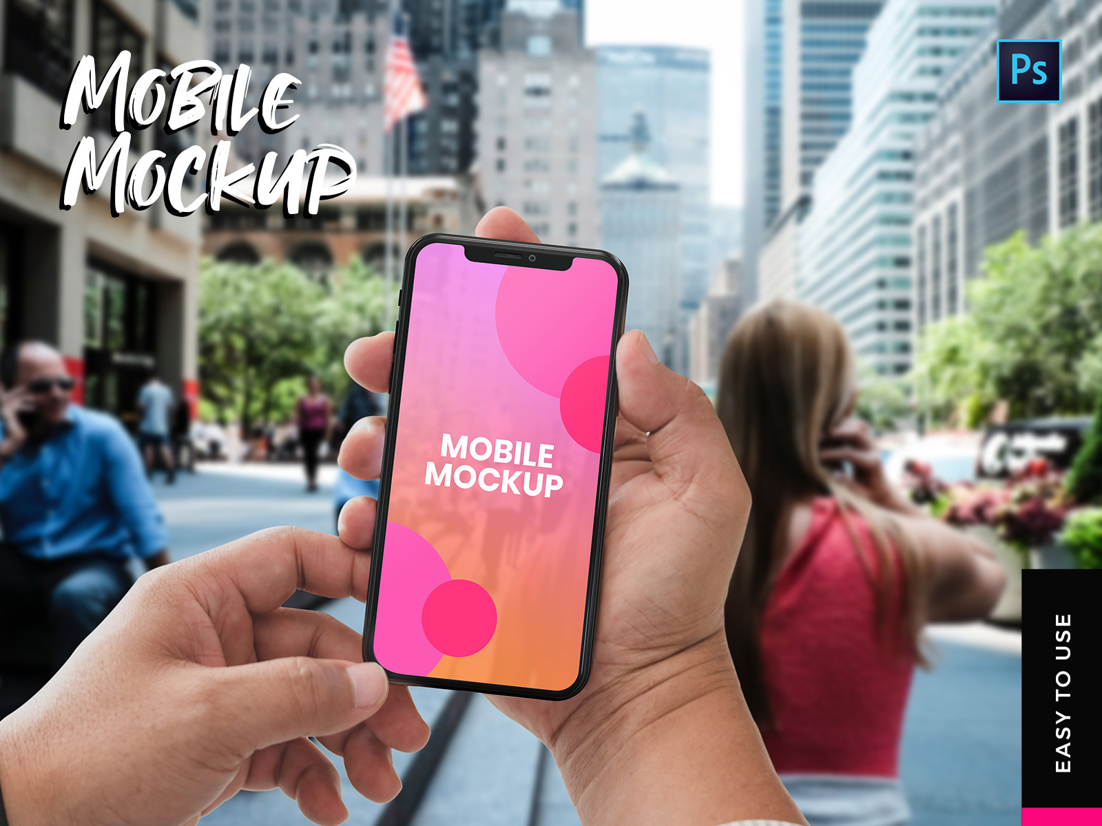 Mobile with Hand Mockup by VictorThemes on Dribbble