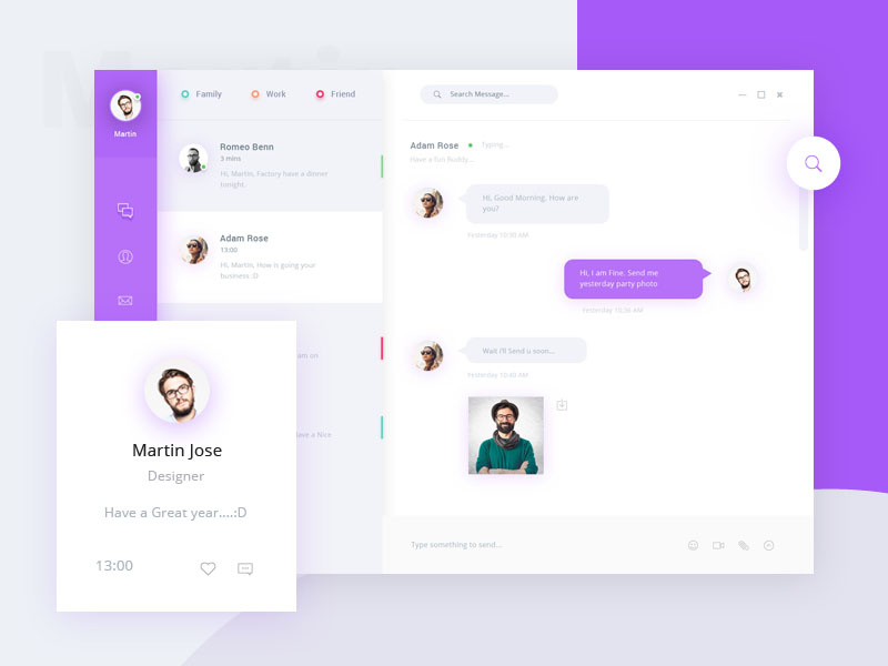 Freebies - Chat Dashboard by VictorThemes on Dribbble
