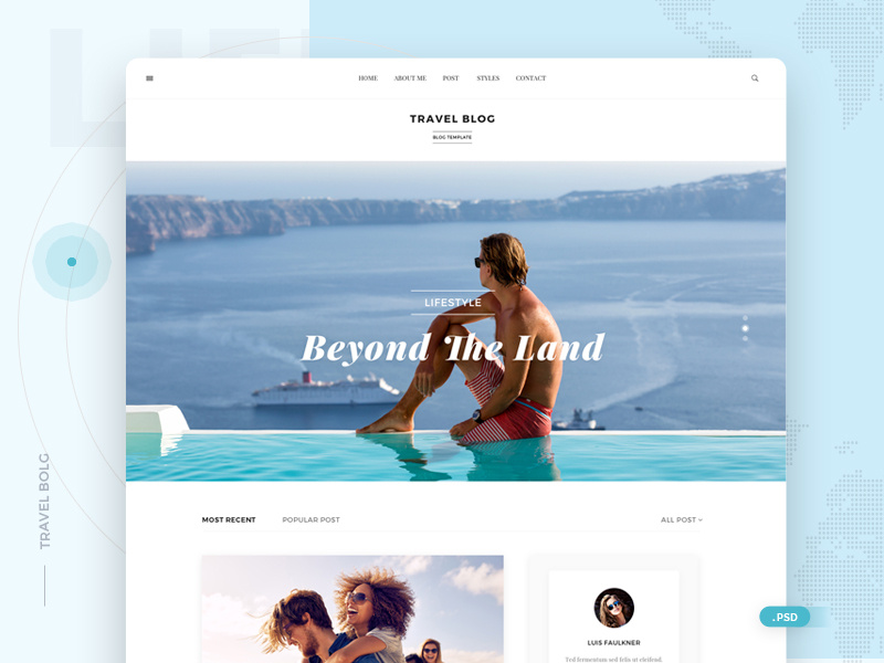 Freebies - Travel Blog Website Template by VictorThemes on Dribbble