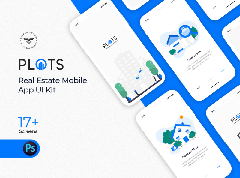 Plots Real Estate Mobile App UI Kit by VictorThemes on Dribbble