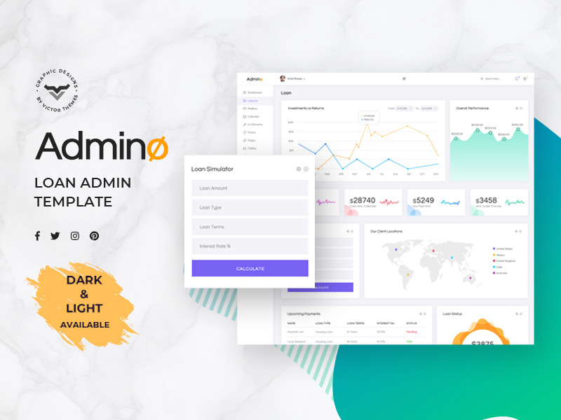 Loan Admin Dashboard UI Kit by VictorThemes on Dribbble