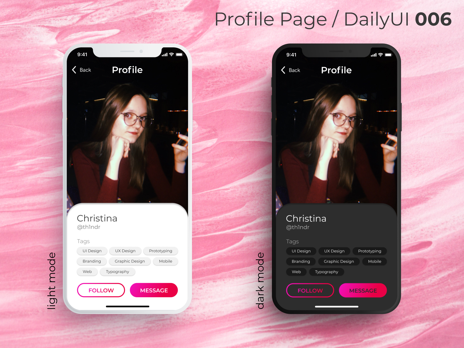 Profile Page / DailyUI 006 by Christina Molotok on Dribbble