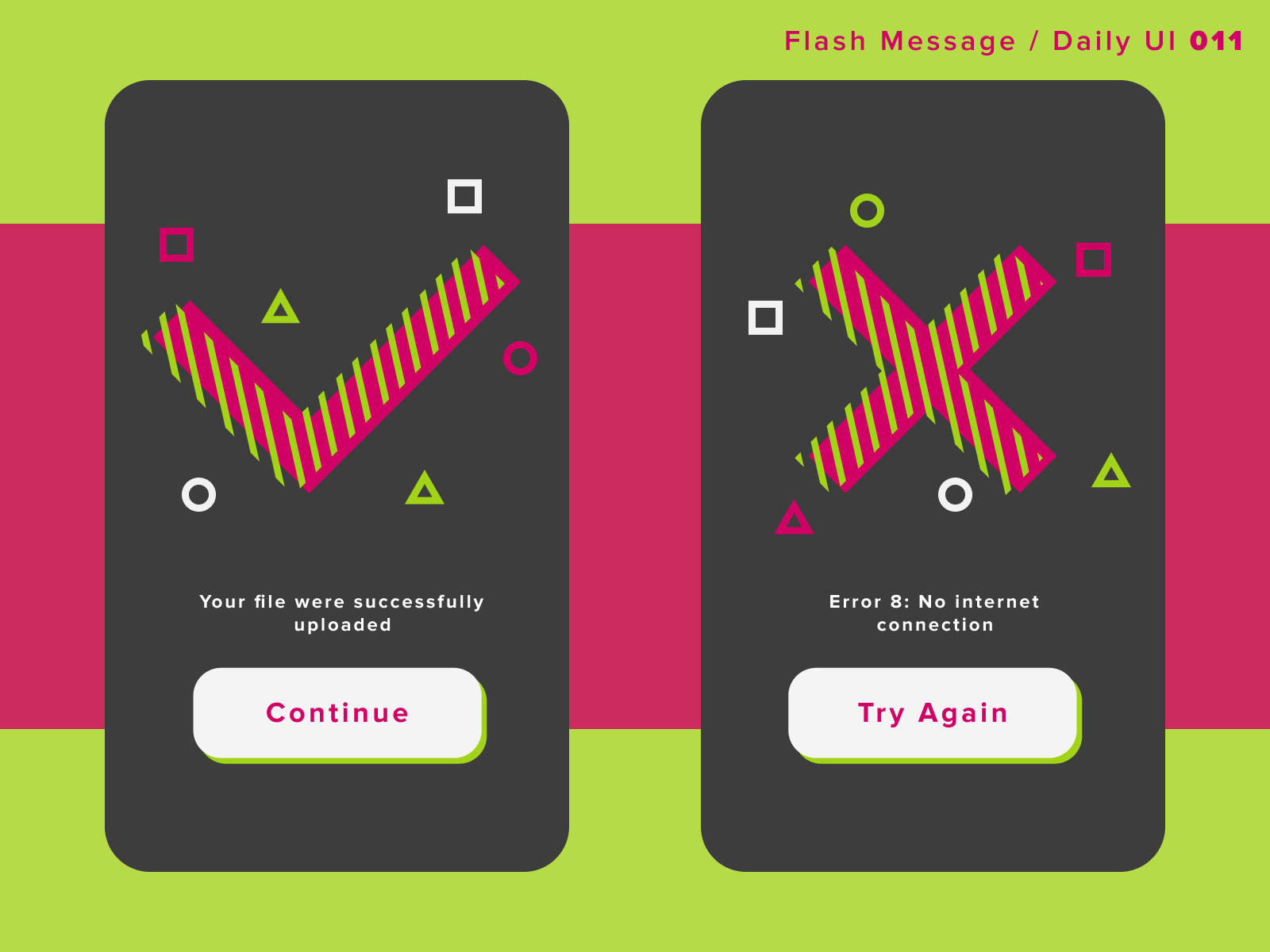 Popup Success And Error / DailyUI 011 by Christina Molotok on Dribbble