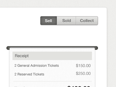 Top of receipt and tab bar by Zach Waugh on Dribbble