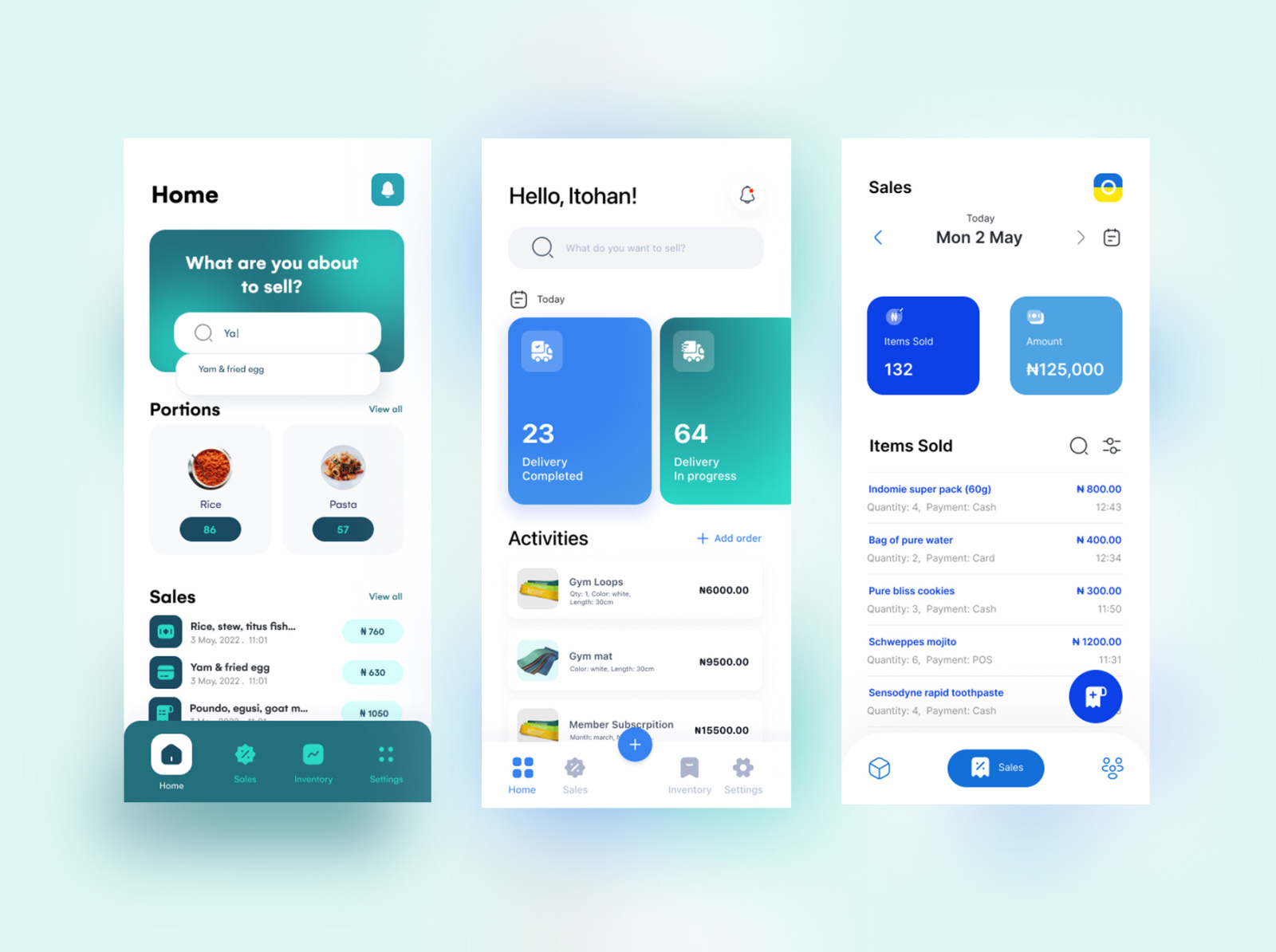 Sales record for micro-merchants by Imisi Oyinloye on Dribbble