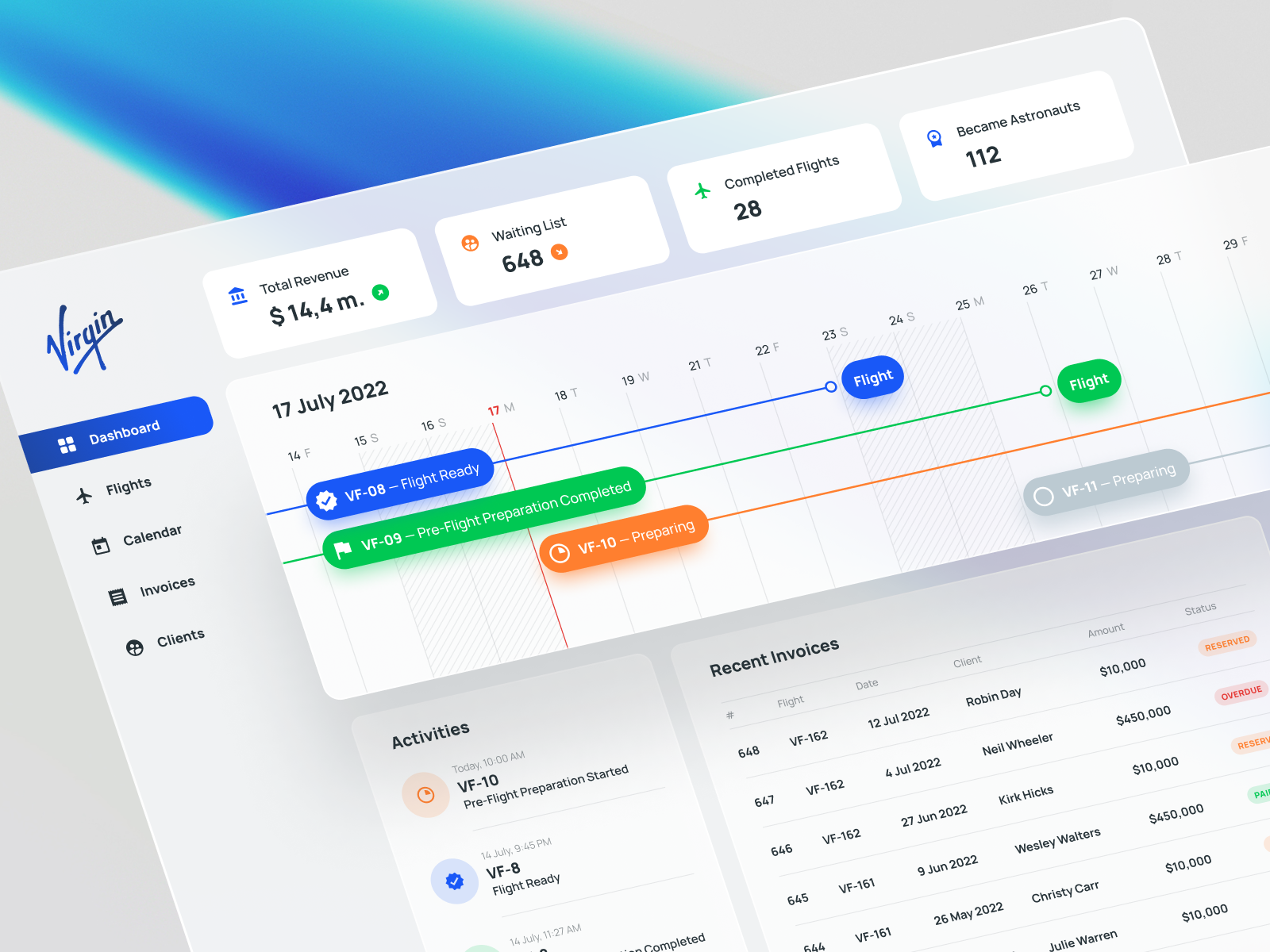 Virgin Galactic Website Dashboard Design Concept by Conceptzilla for ...