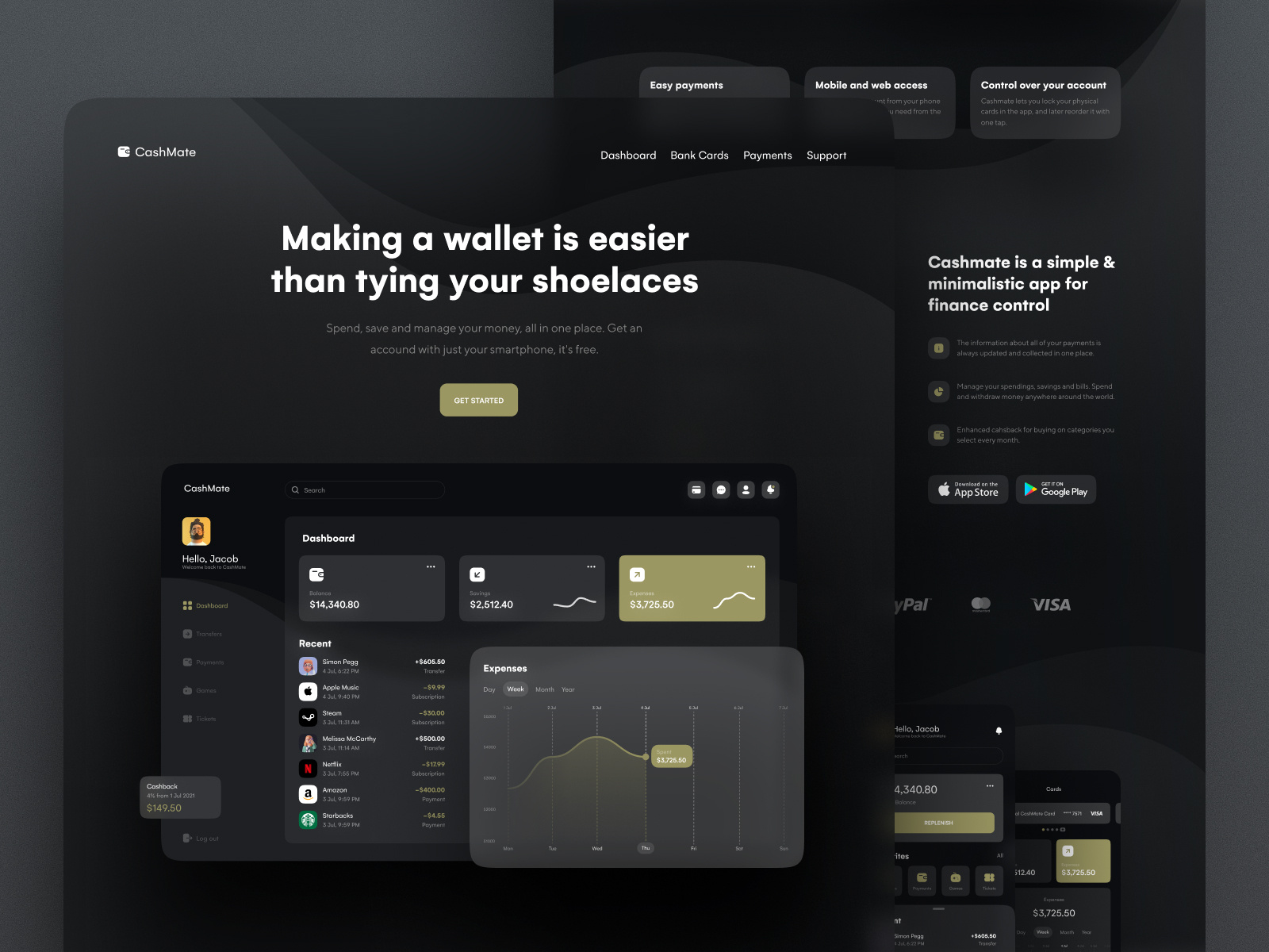 CashMate Finance Management Landing Page Design by Conceptzilla on Dribbble