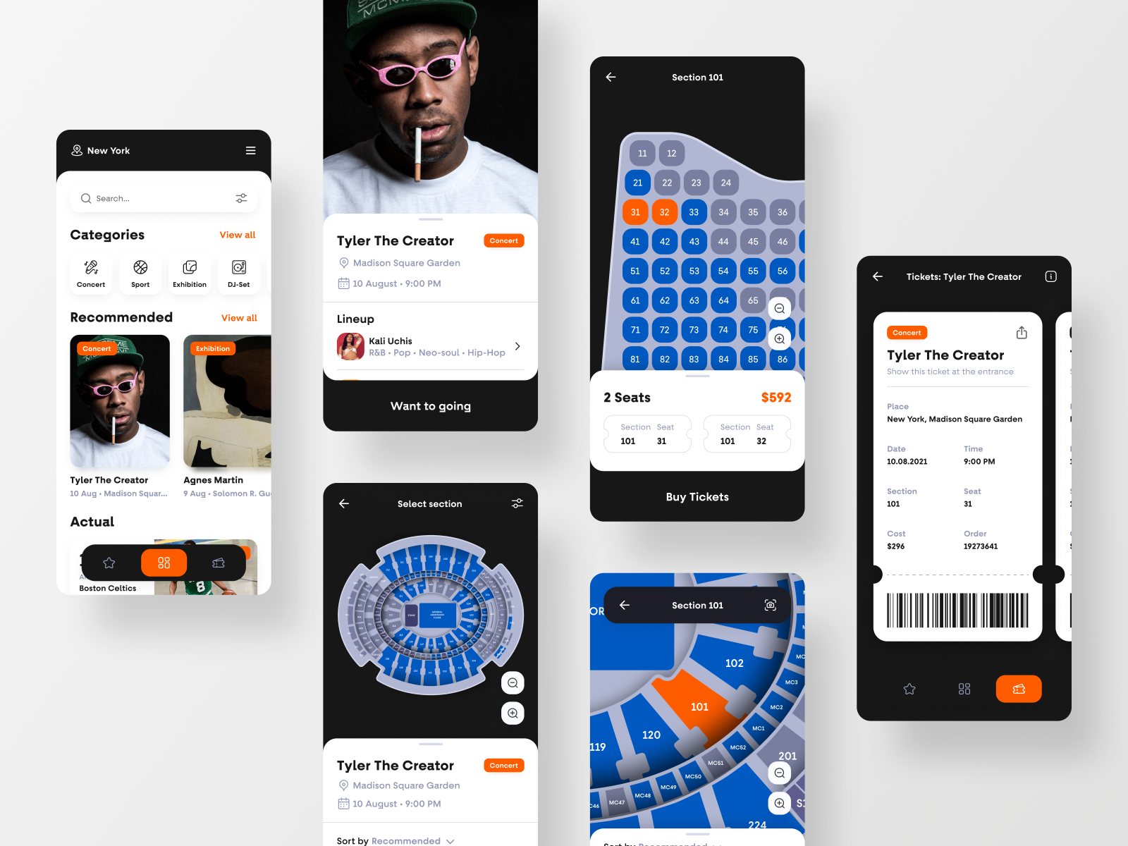 Concert Ticket Booking App Concept by Conceptzilla on Dribbble