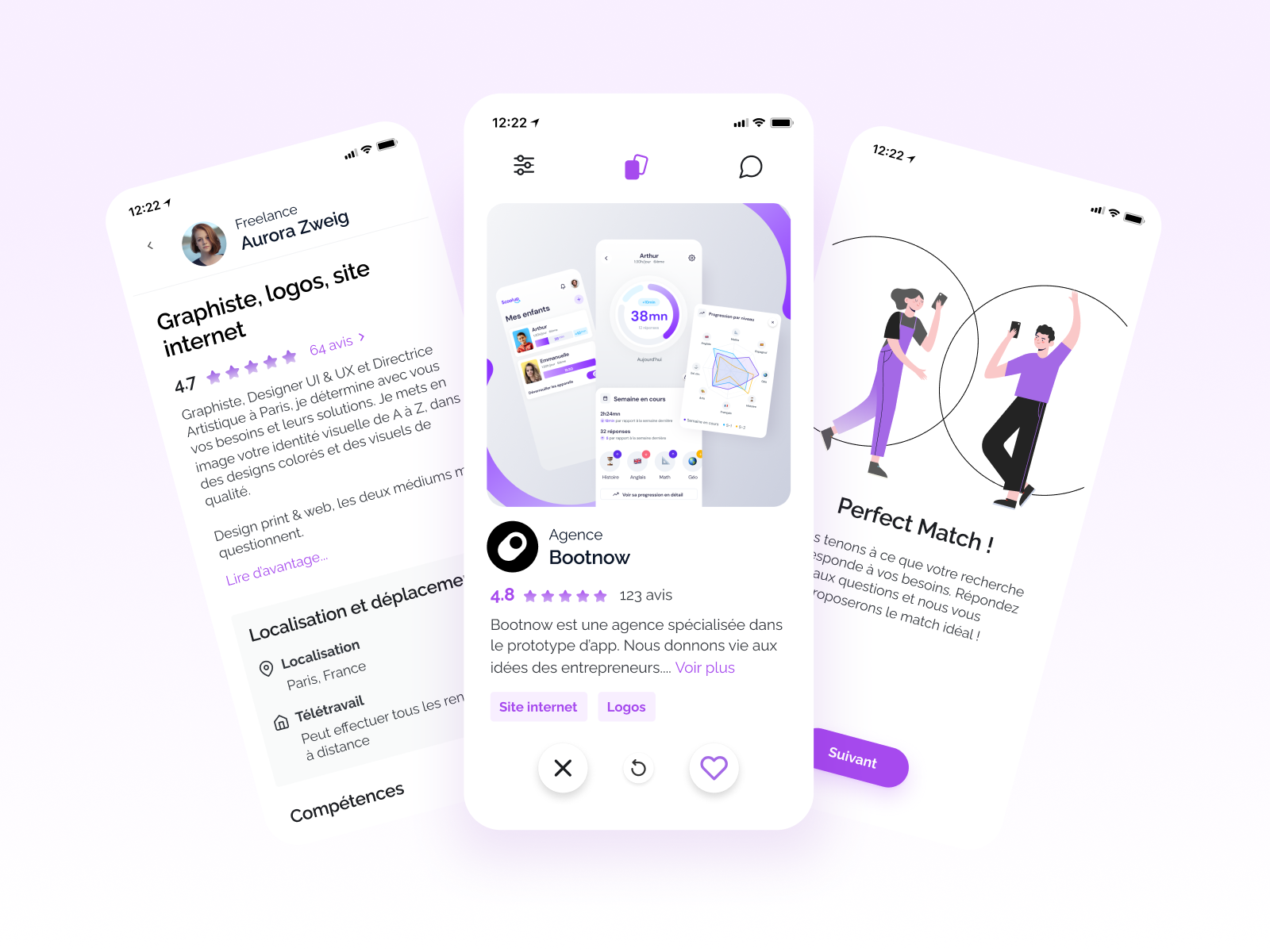 Perfect match - Mobile App by Rémi Maringer for Bootnow on Dribbble