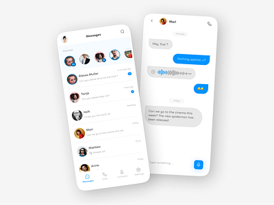 Messaging app by Hossein Khalili for Kettle Studio on Dribbble