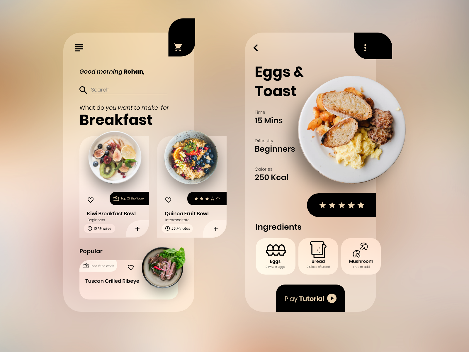 Cooking App UI by Harsh Vardhan Singh on Dribbble