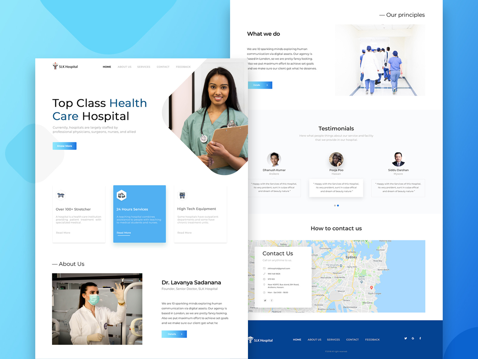 Home page for Hospital Website by DHANUSH KUMAR.V on Dribbble